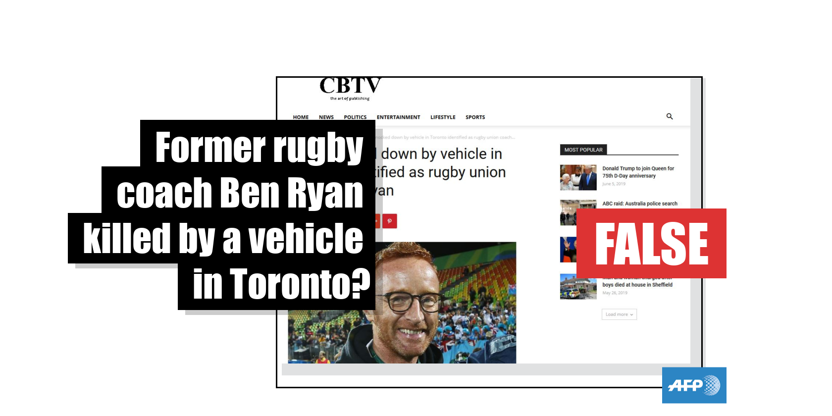 No, former rugby coach Ben Ryan was not killed by a vehicle in Toronto ...