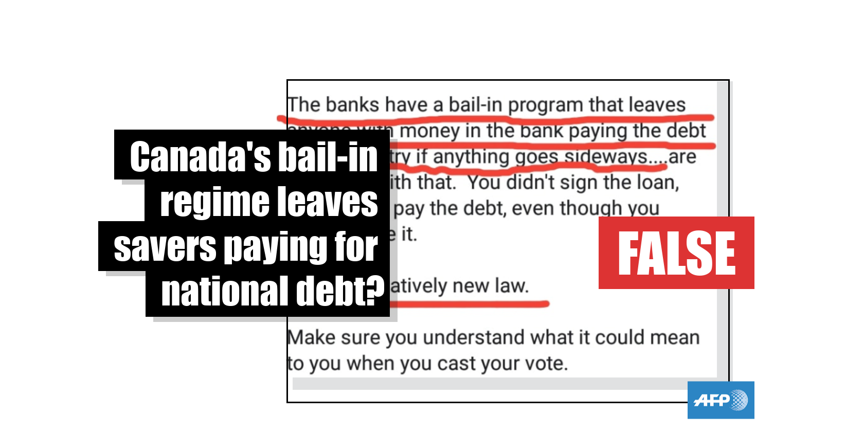 Canada’s bail-in mechanism is not related to sovereign debt | Fact Check