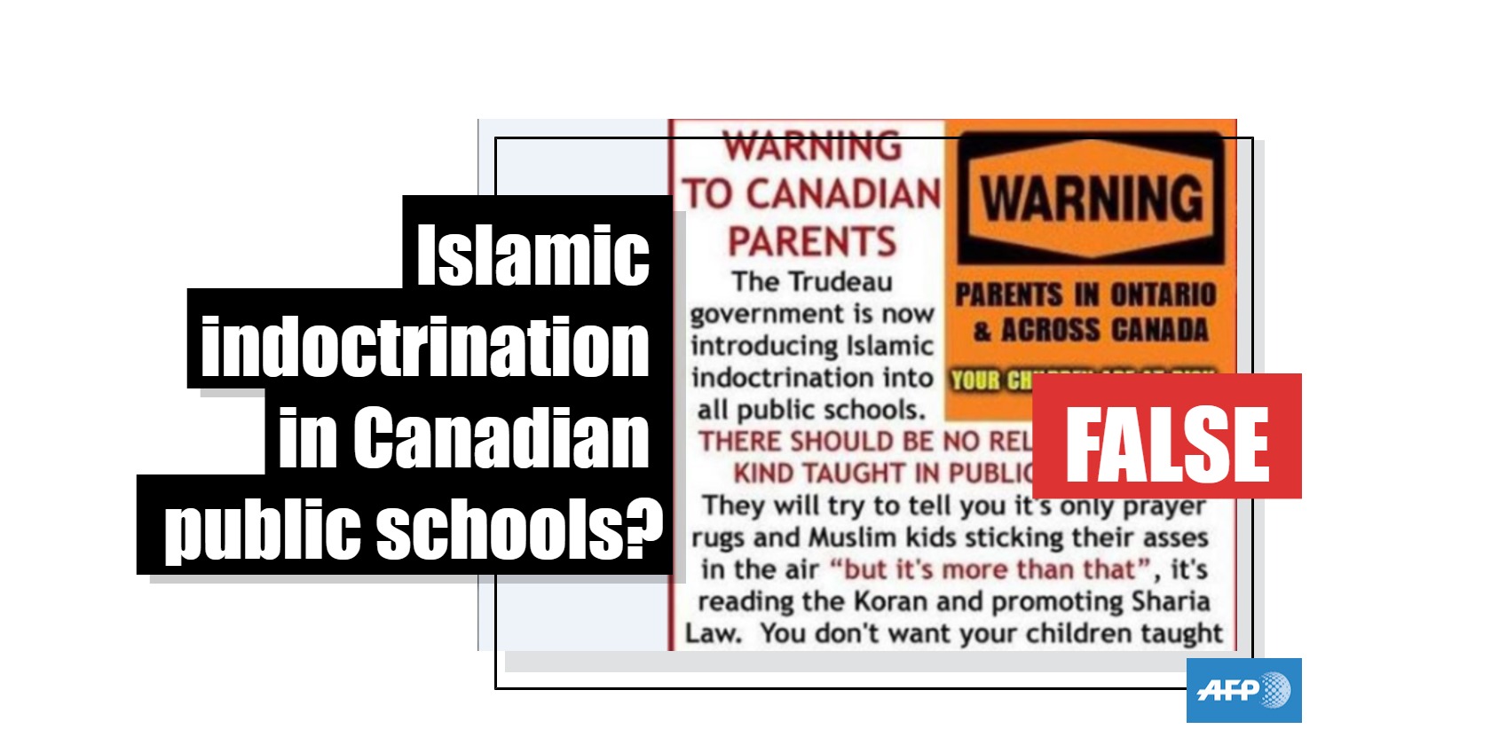 No, 'Islamic indoctrination' was not introduced in Canadian public ...