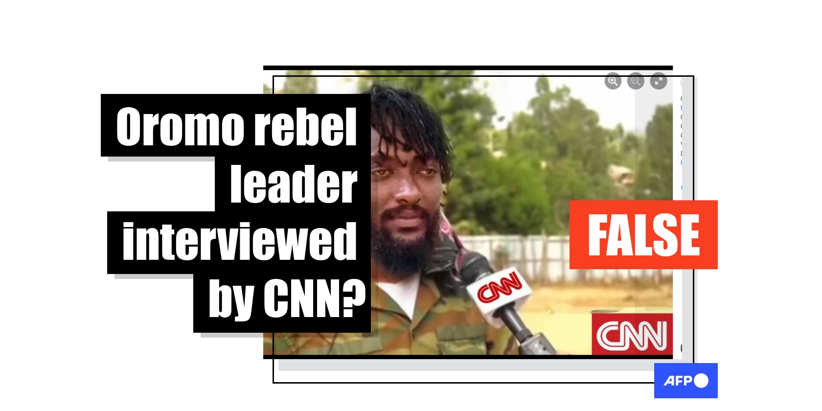 This image was doctored and does not show CNN interviewing Oromo rebel ...
