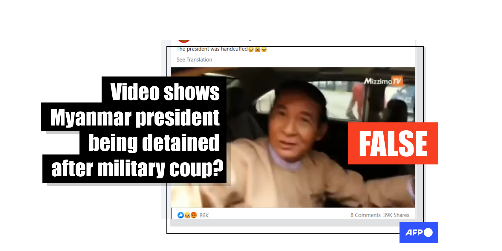 This video shows Win Myint in 2018 after he was elected president ...