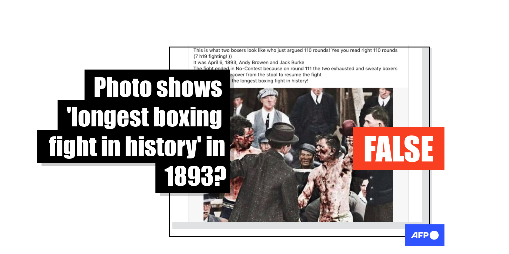 This image shows the aftermath of a boxing match between Dick Hyland ...