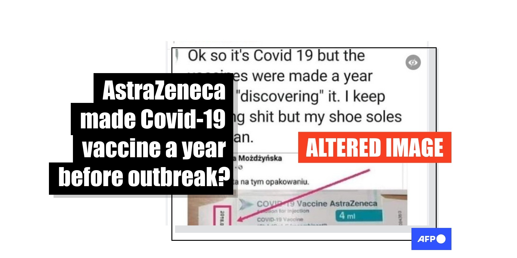 Image of packaging for AstraZeneca vaccine was digitally altered with ...