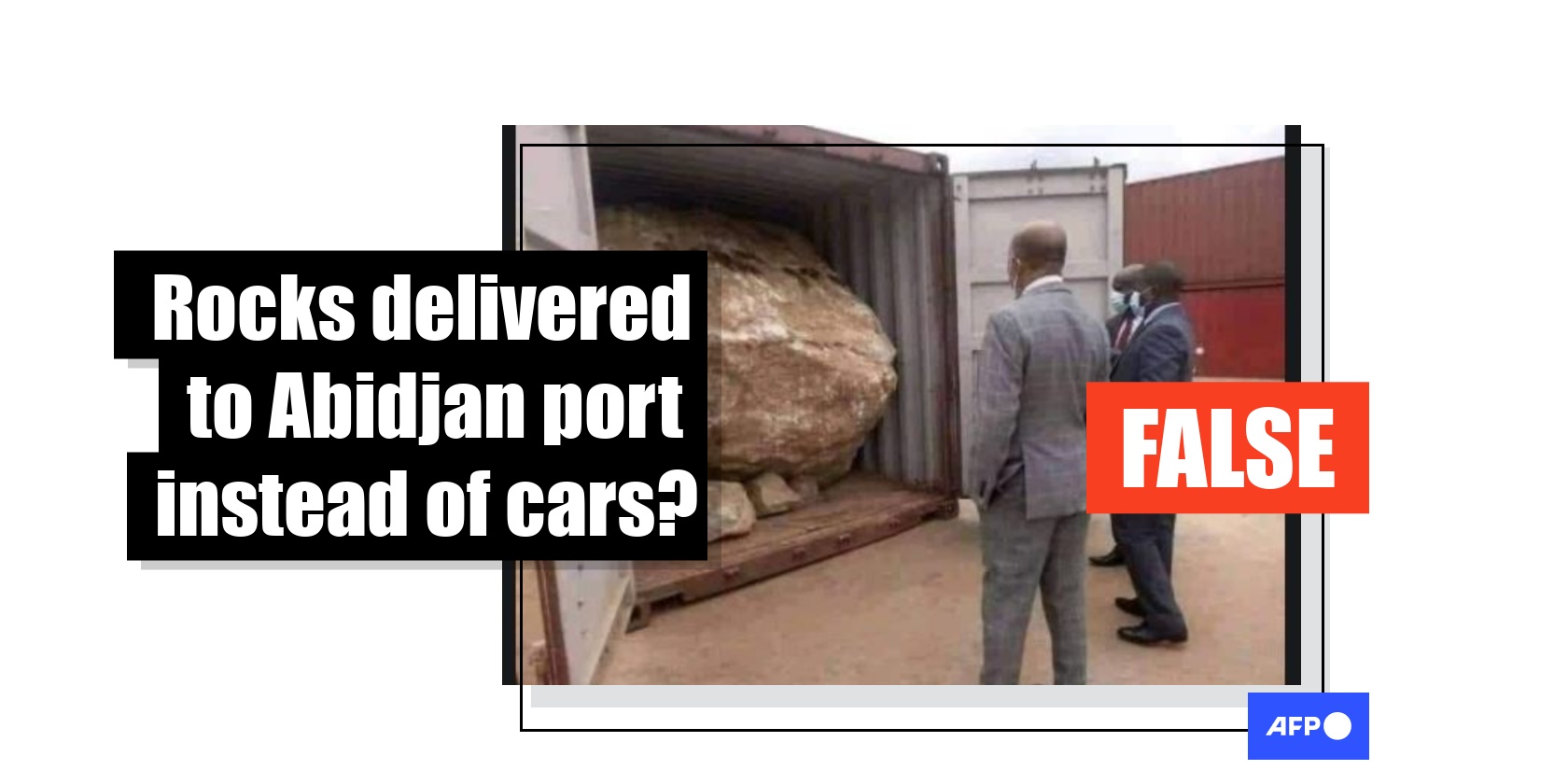 Image of giant rock in shipping container was taken in Malawi, not ...