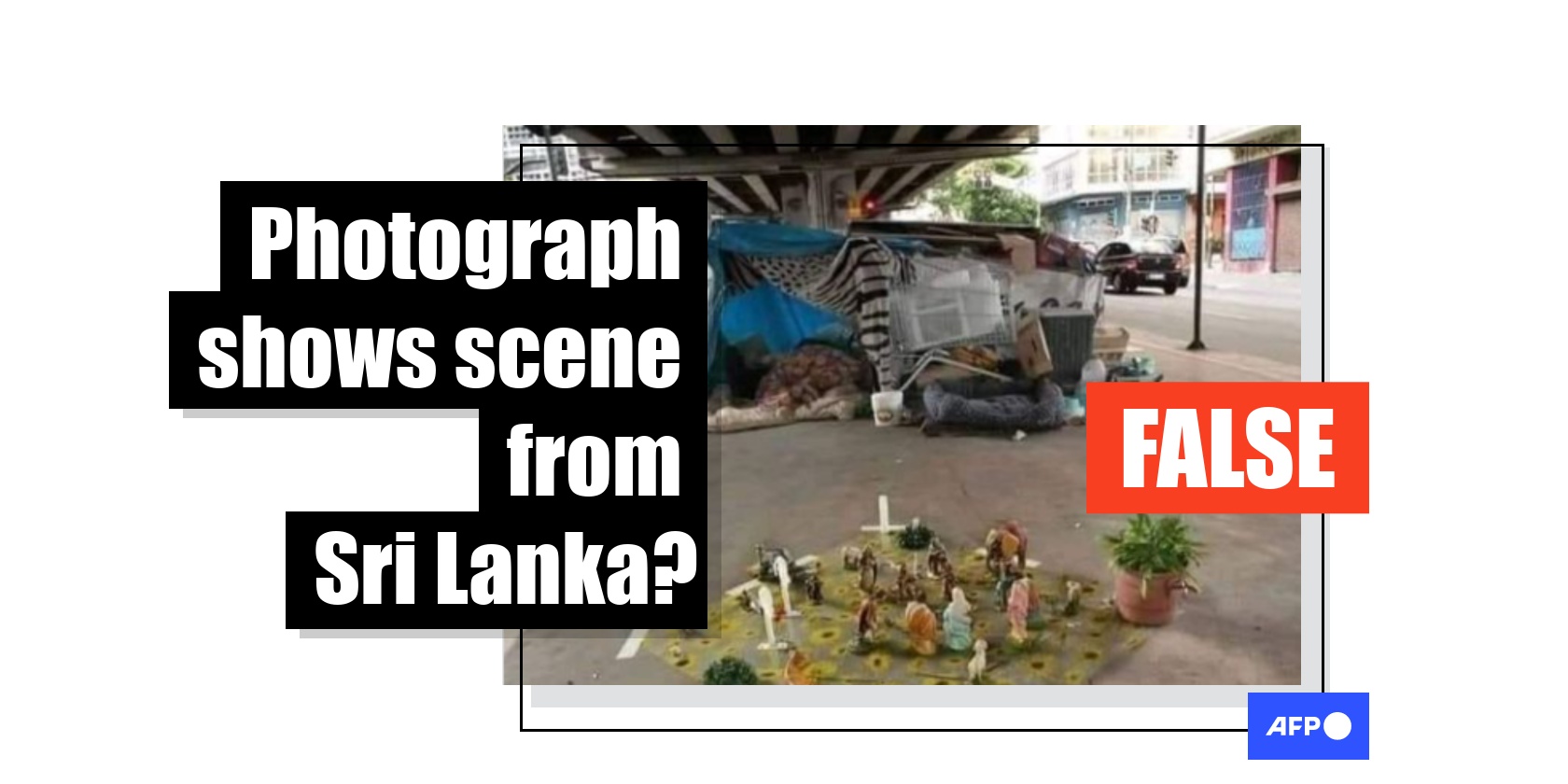 This photo of a nativity scene next to a homeless camp was taken in ...