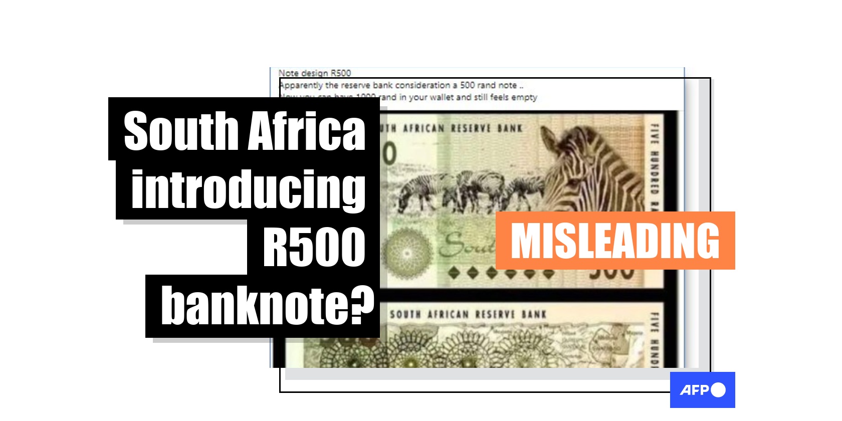 The South African Reserve Bank is not introducing a R500 banknote ...