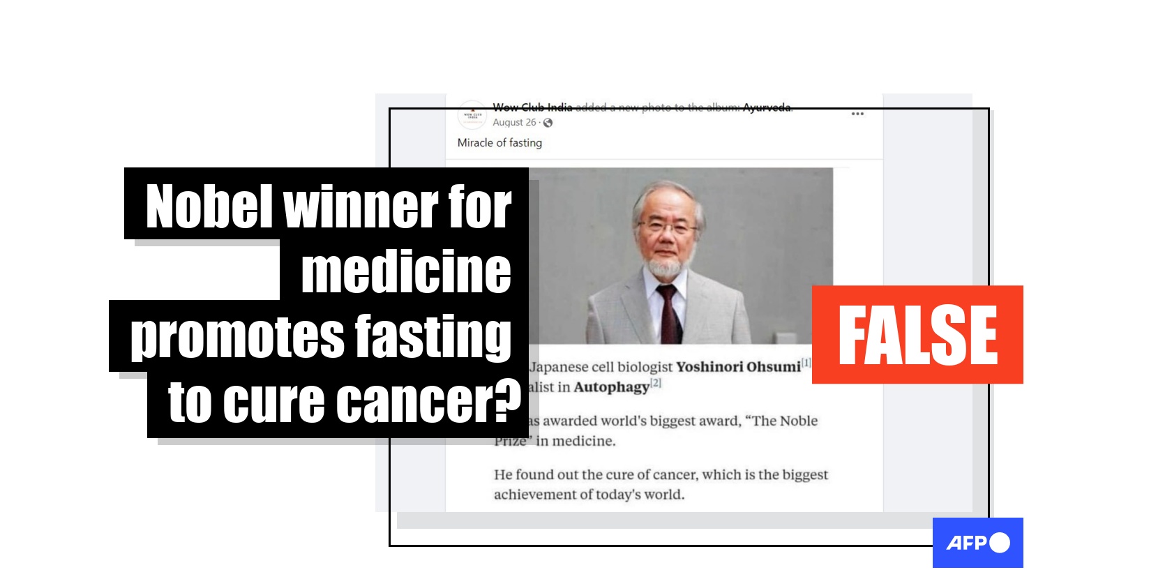 False posts claim Nobel winning scientist Yoshinori Ohsumi recommended ...