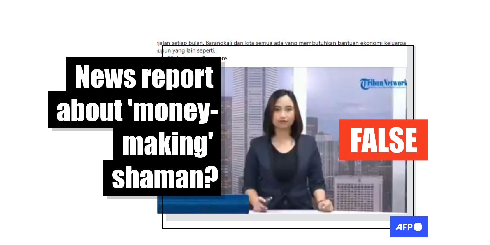 Doctored news report shared in Indonesia 'magic money' scam | Fact Check