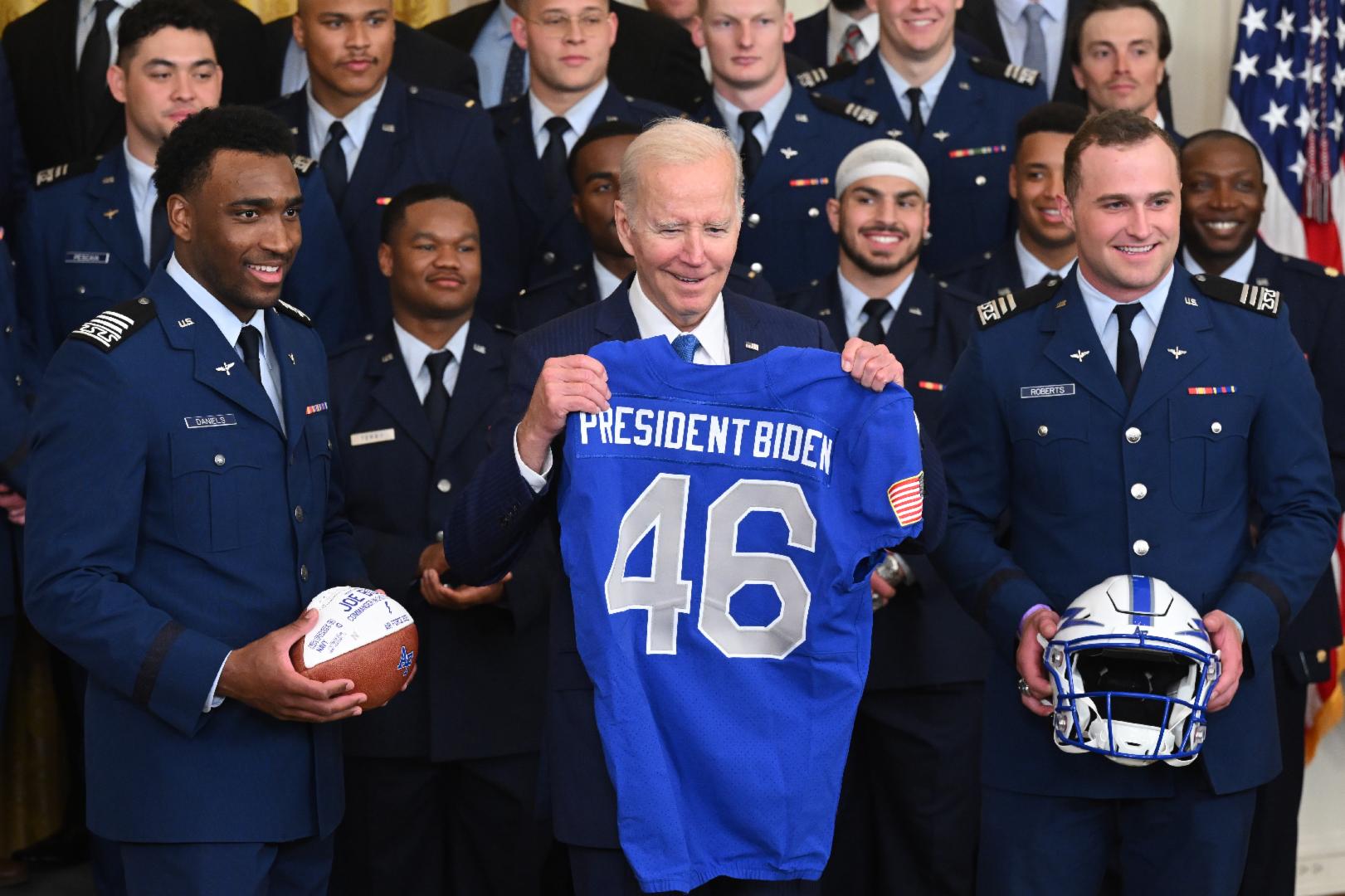 Video of Biden, Air Force Academy football team is edited | Fact Check