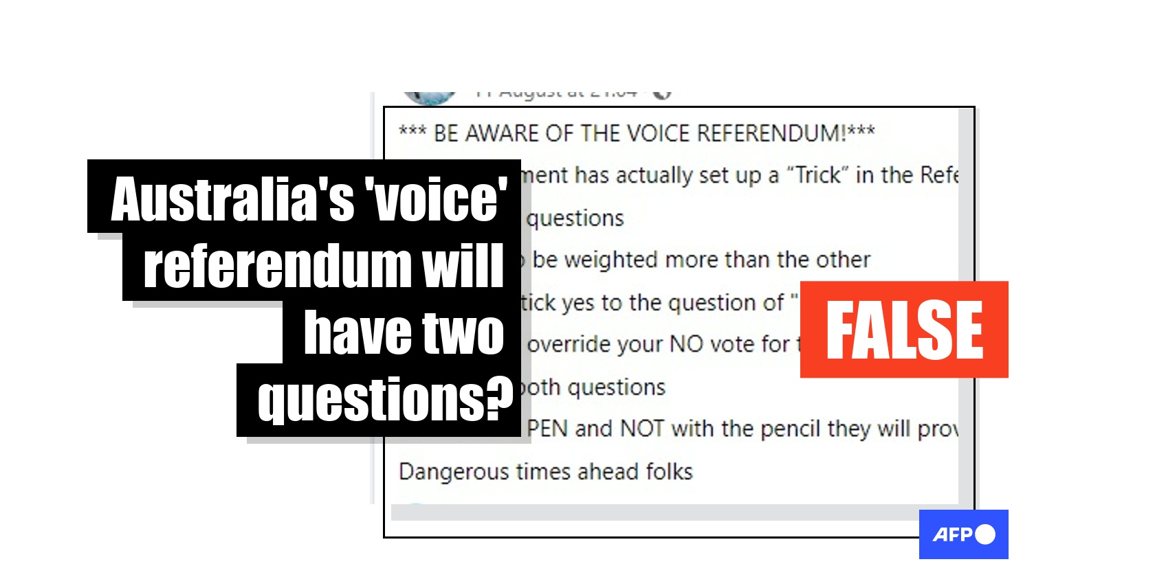 False posts claim 'no' votes in Australia referendum could be ...