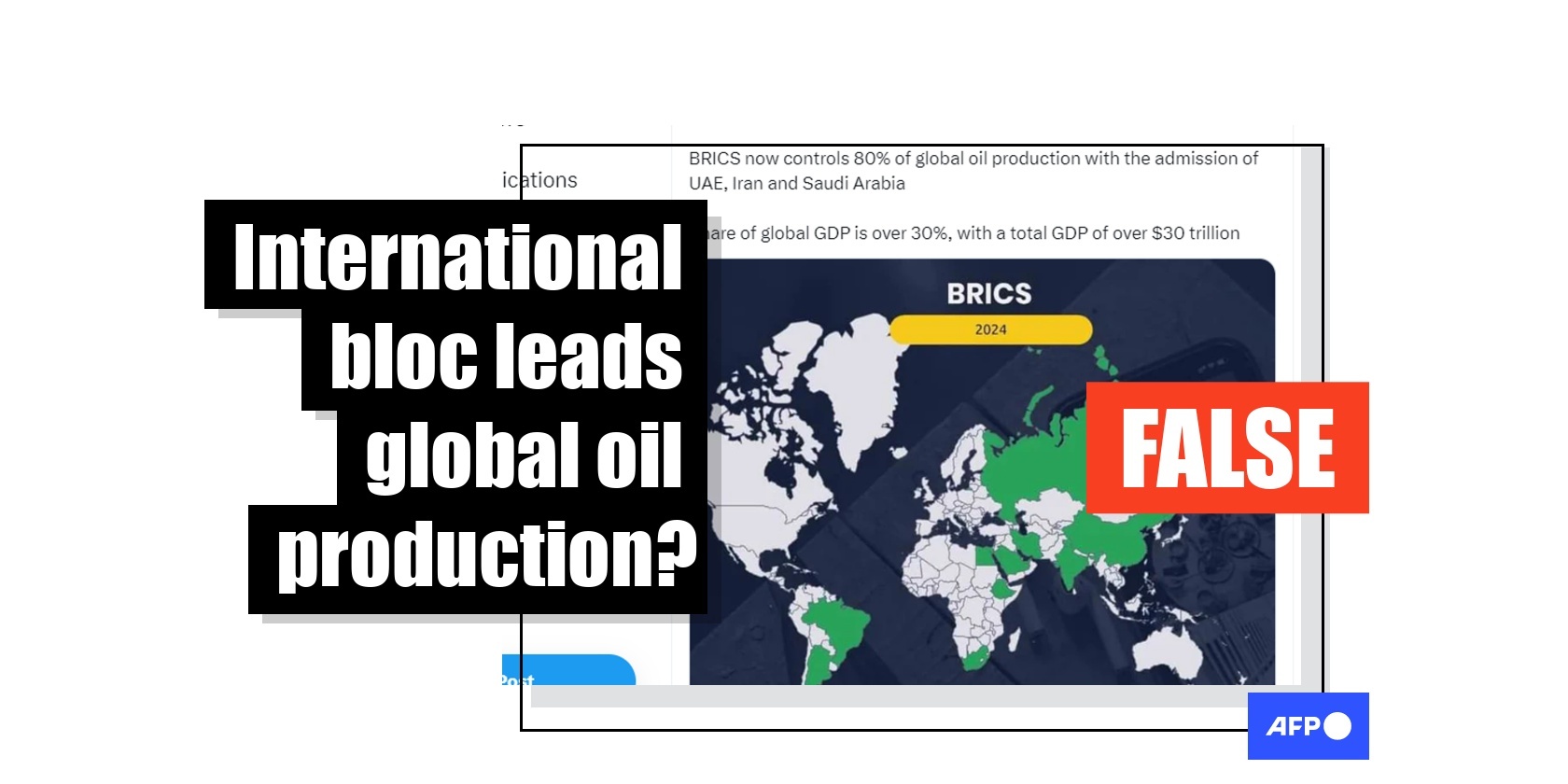Posts falsely claim BRICS controls 80% of petroleum production | Fact Check