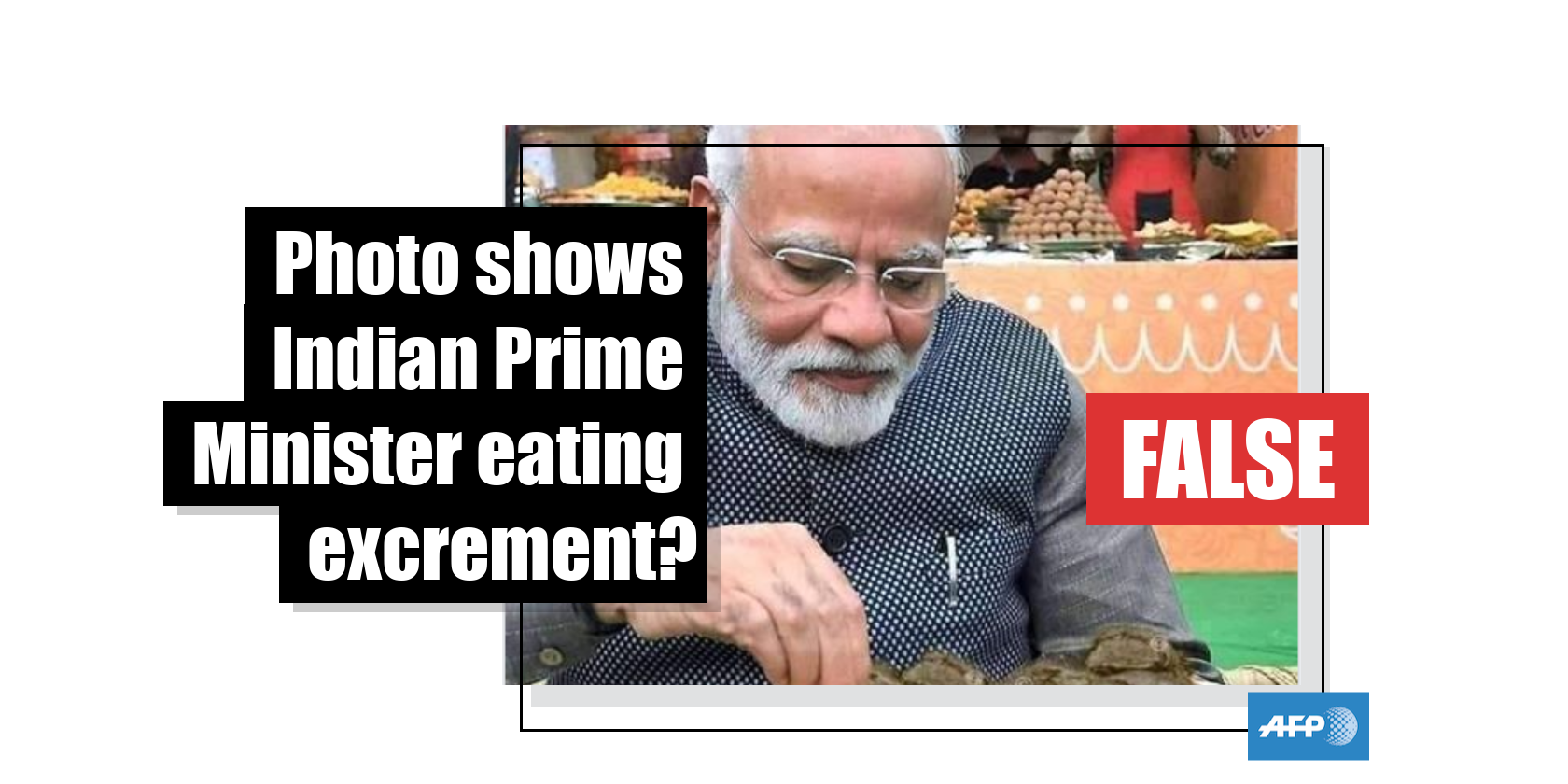 This photo has been doctored from an image of Narendra Modi eating ...