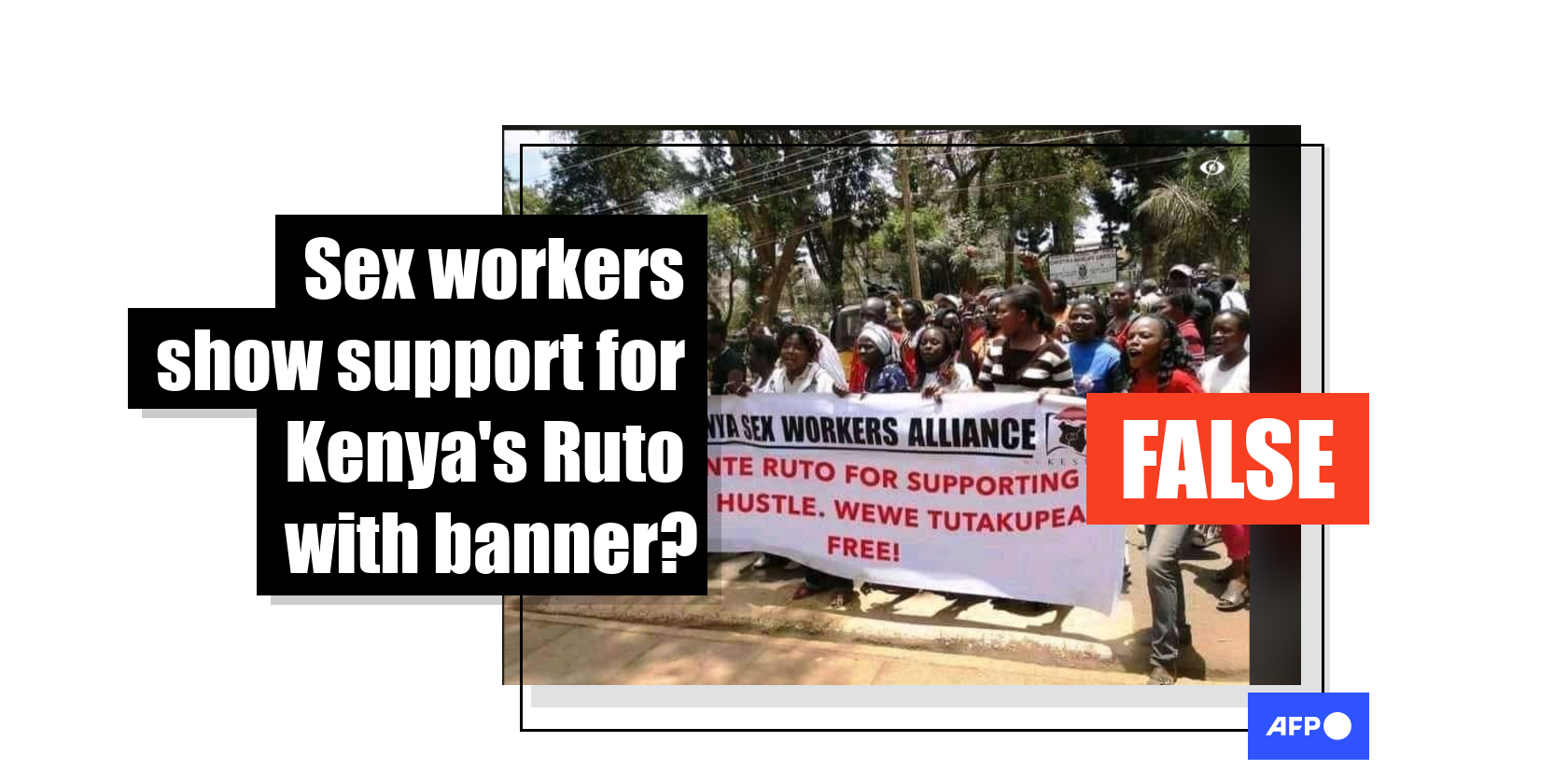 This image was doctored and falsely portrays Kenyan sex workers holding ...