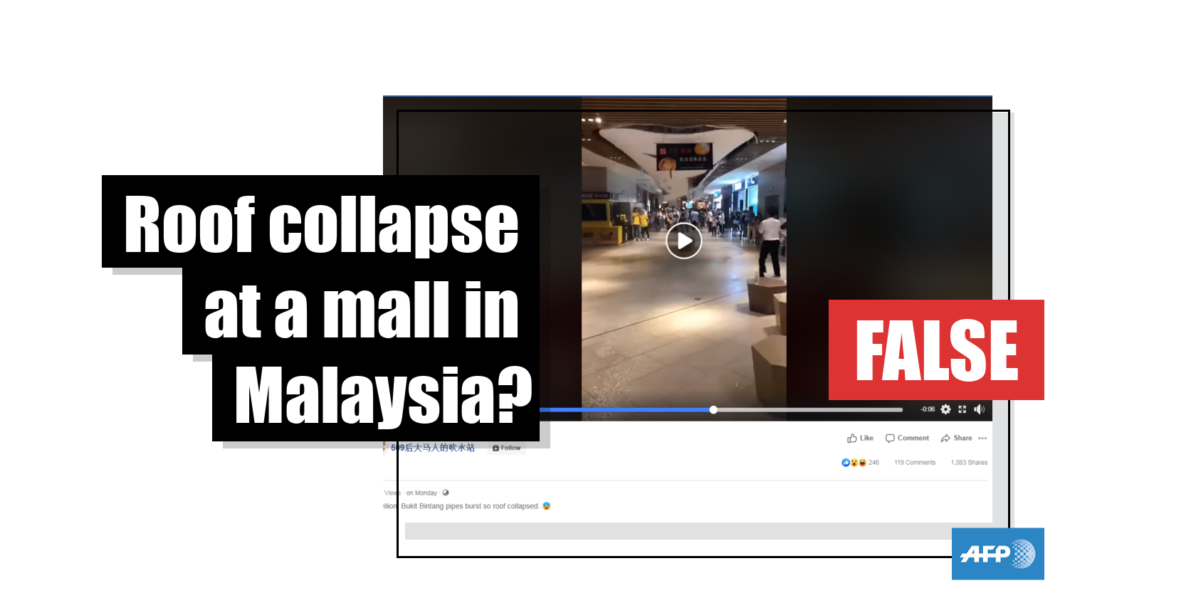 This video shows a roof collapsing at a mall in Shanghai, China in ...
