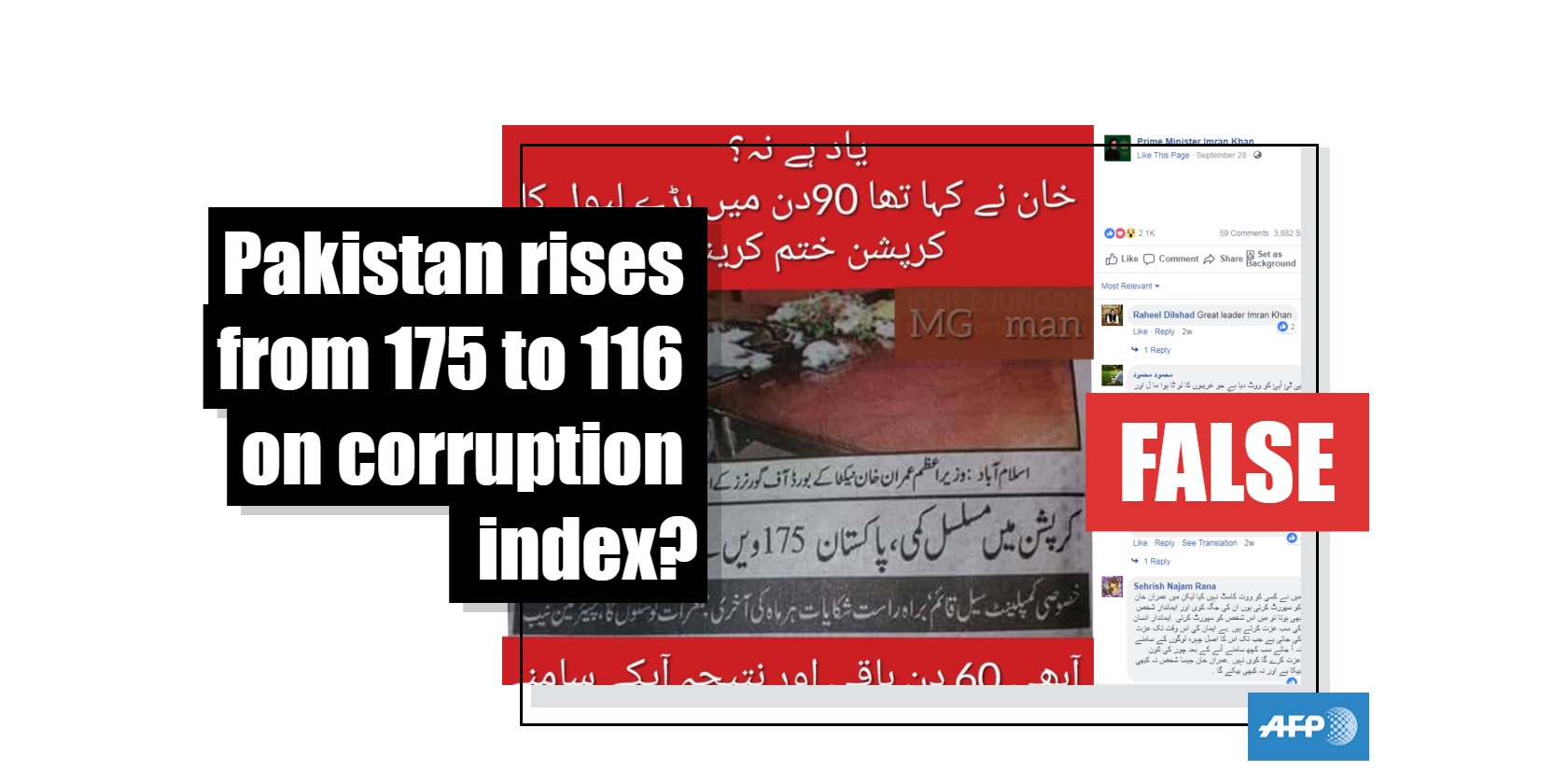 No, Pakistan has not risen from 175 to 116 on Transparency ...
