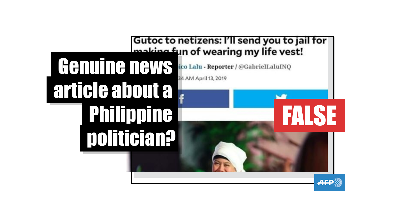No, this is not a genuine news article about a Philippine politician ...