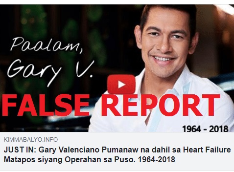 No, Filipino singer Gary Valenciano has not died | Fact Check