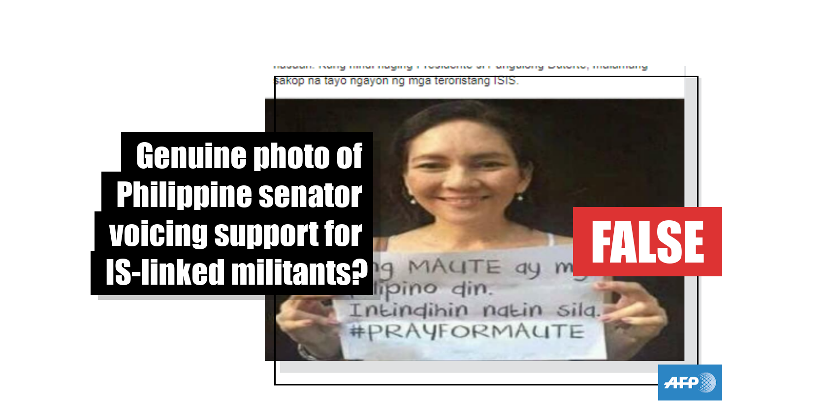 This is a doctored photo of Philippine senator Risa Hontiveros with a ...