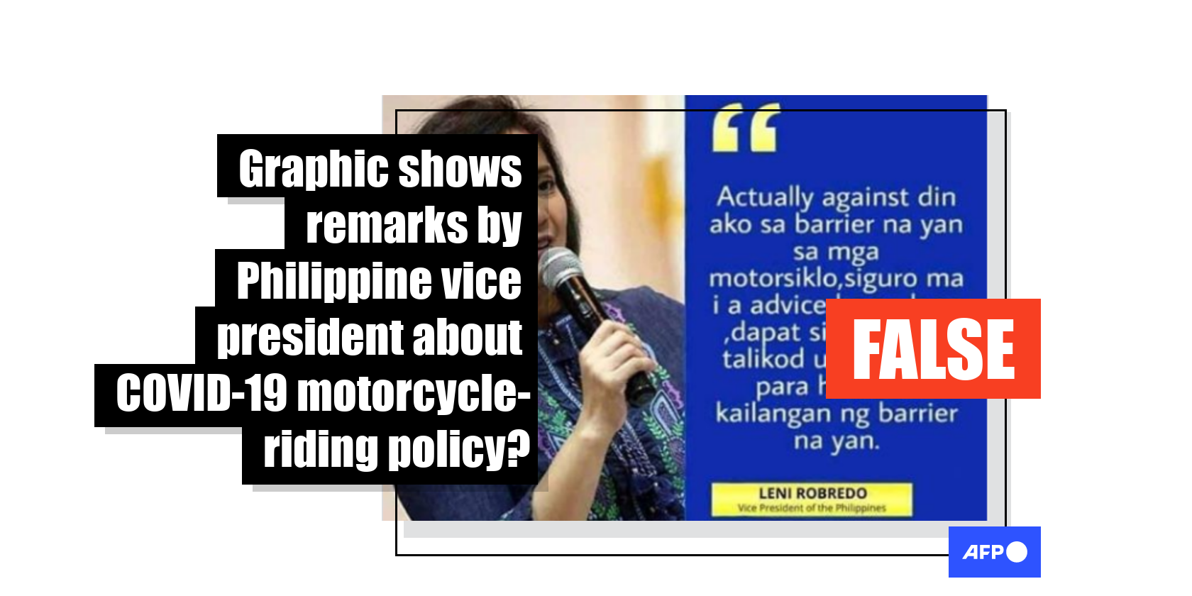 This graphic has been doctored to include a false quote from Philippine ...