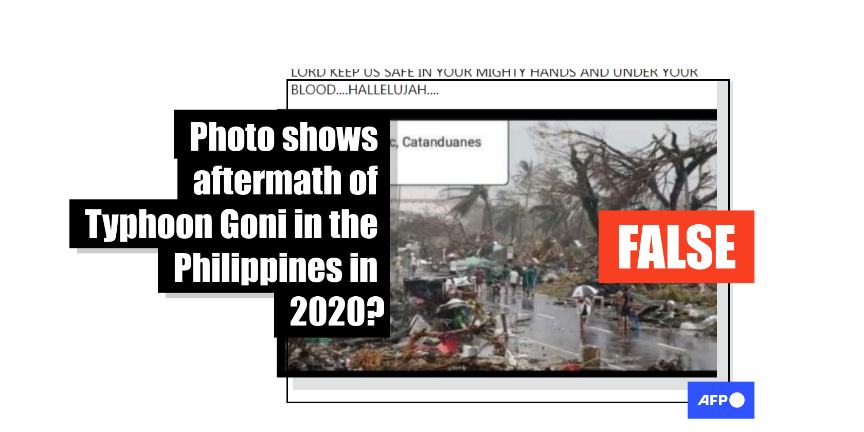 No, this photo in fact shows the aftermath of Typhoon Haiyan in 2013 ...