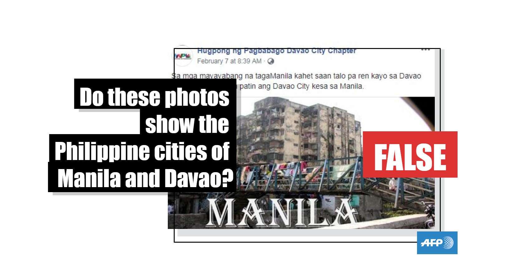 No, these photos do not show the Philippine cities of Manila and Davao ...