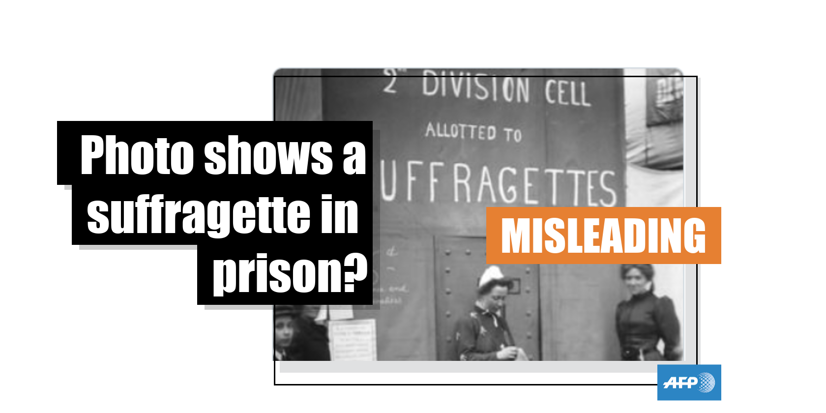 This photo shows a mock prison cell created by suffragettes at an ...