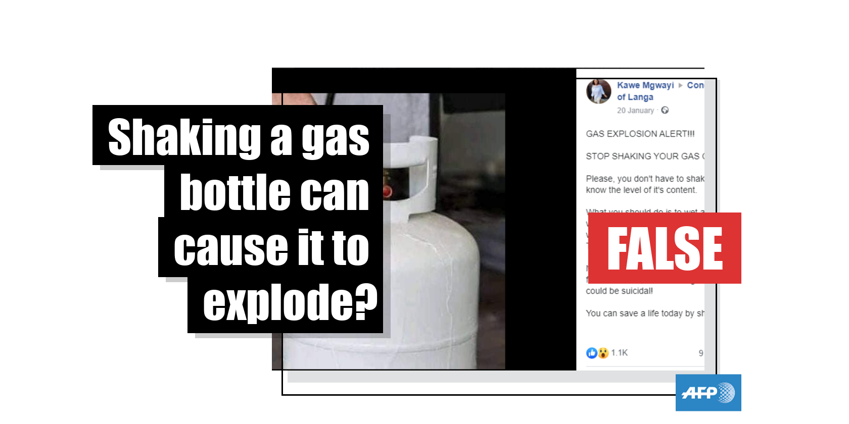 Experts say shaking a gas cylinder to determine left-over amount is ...