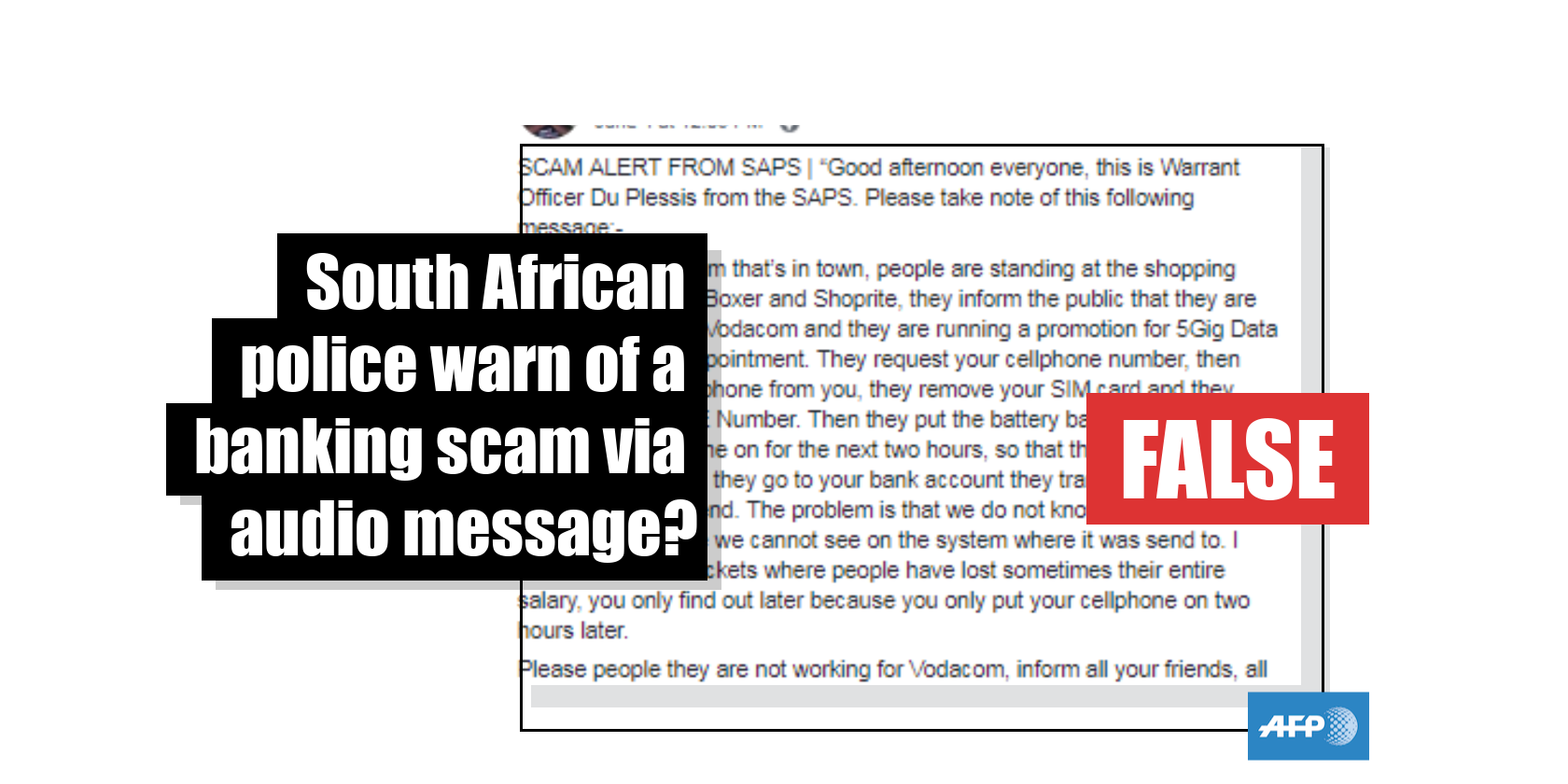 No, South African police did not issue warning about mobile network ...