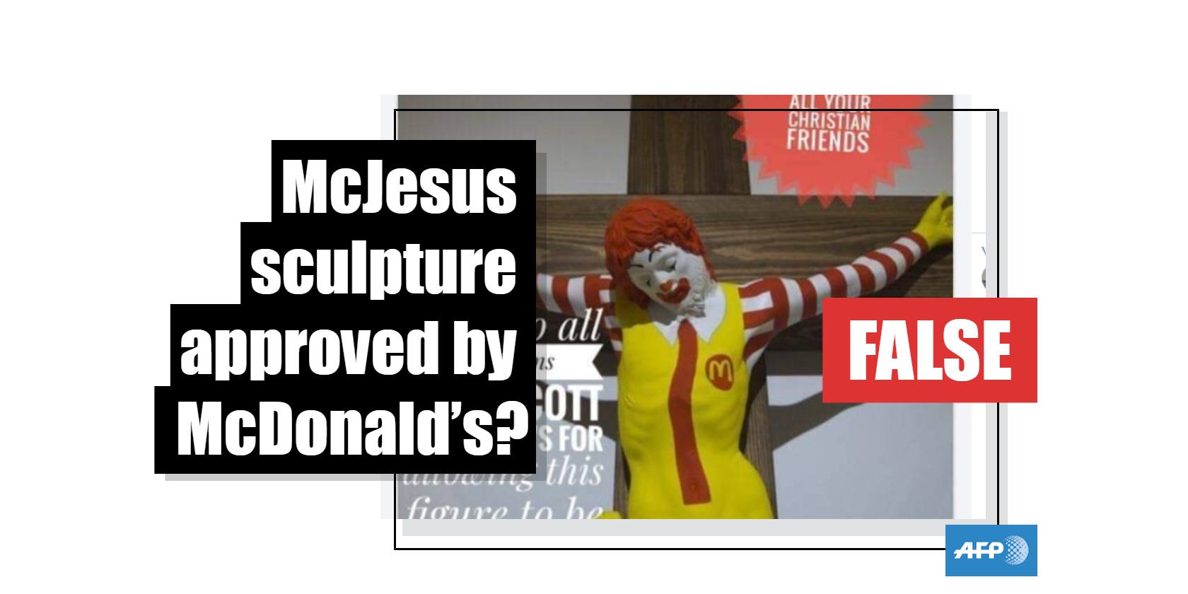 No, McDonald’s did not approve the ‘McJesus’ sculpture | Fact Check