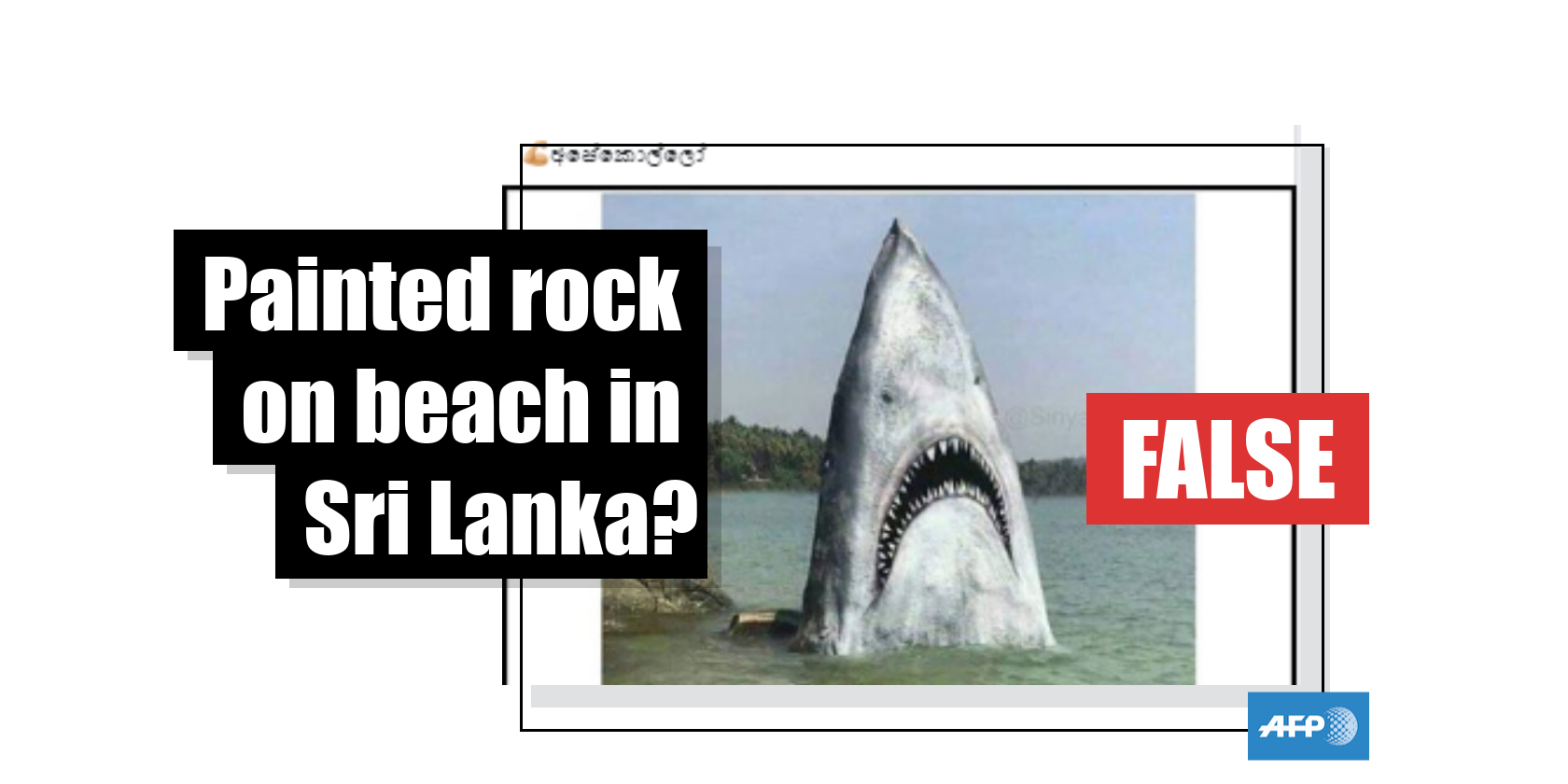 This shark painting on a rock is in Goa, India. | Fact Check