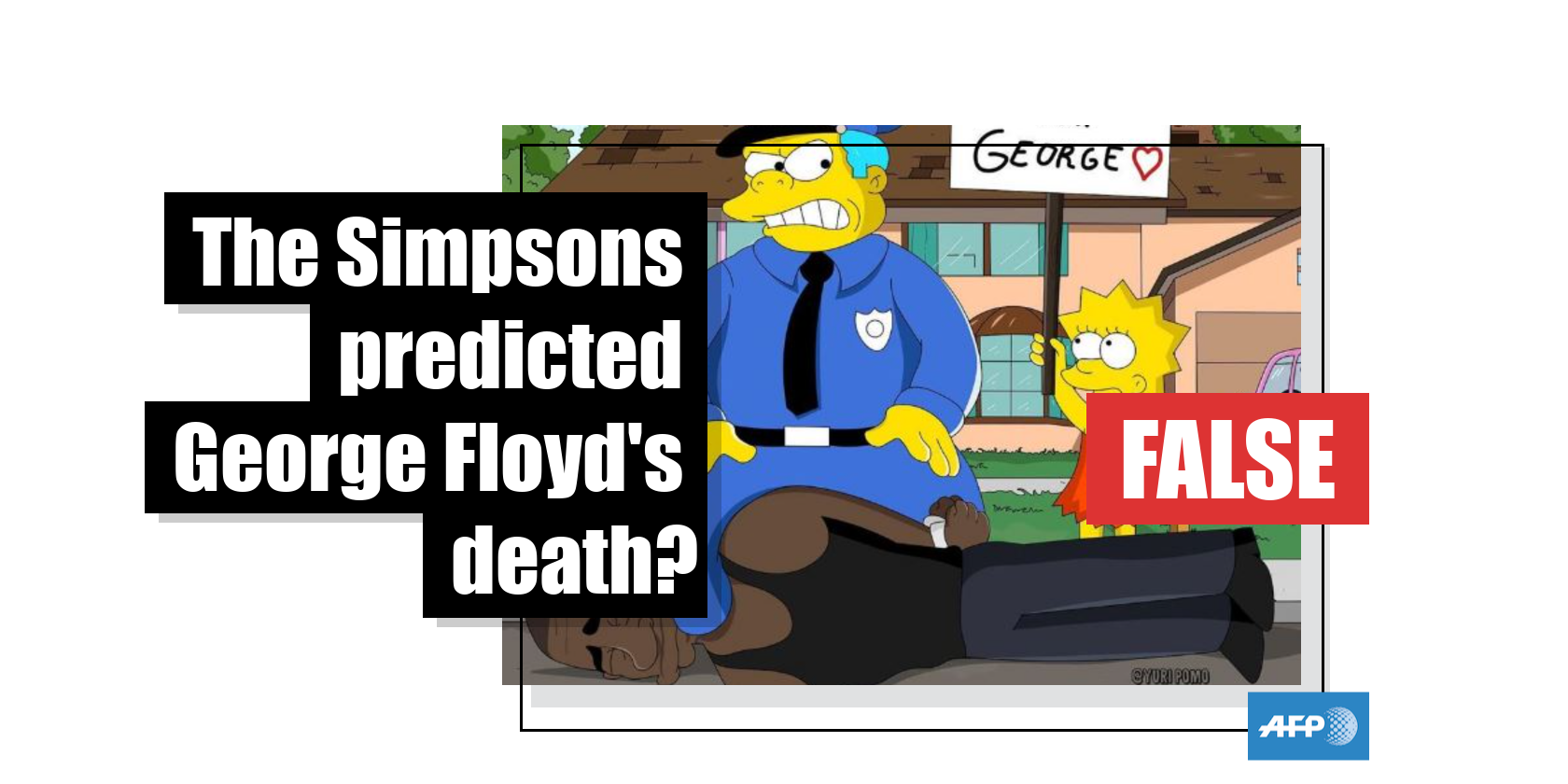 Simpsons drawing is from independent artist in homage to Floyd's death ...