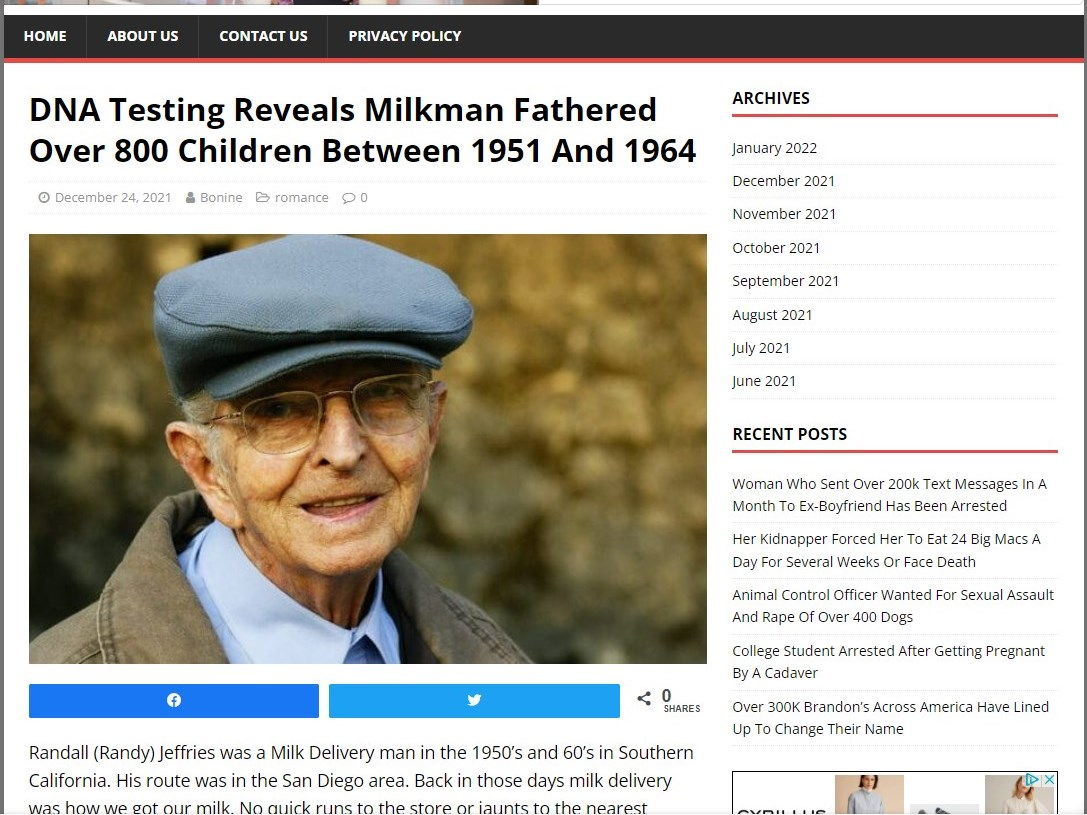 Story of milkman who fathered more than 800 children originates from ...
