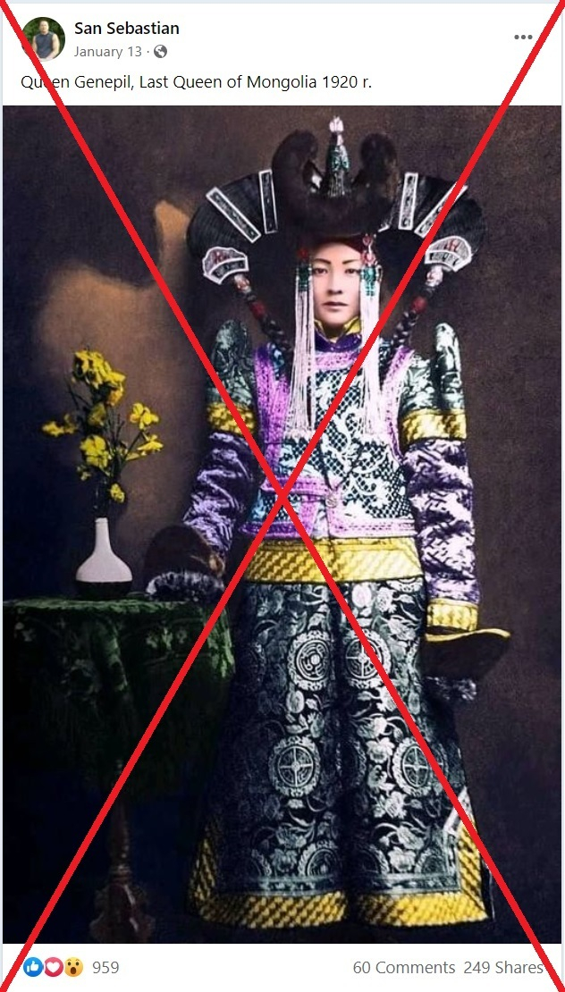 This photo does not show Mongolian Queen Genepil | Fact Check