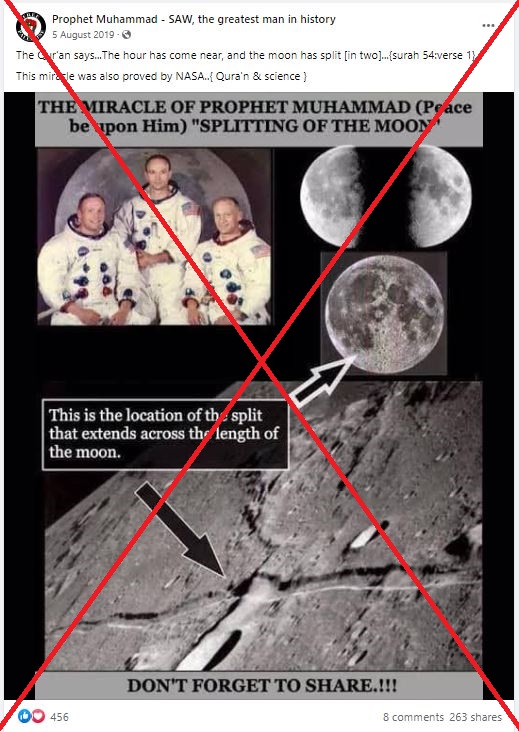 Social media posts falsely claim the Moon 'was once split in two ...