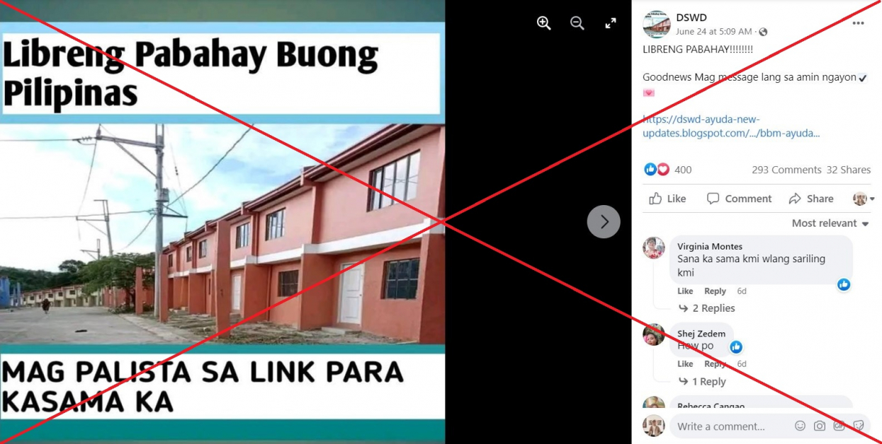 Imposter site promoting 'free housing' programme in the Philippines ...