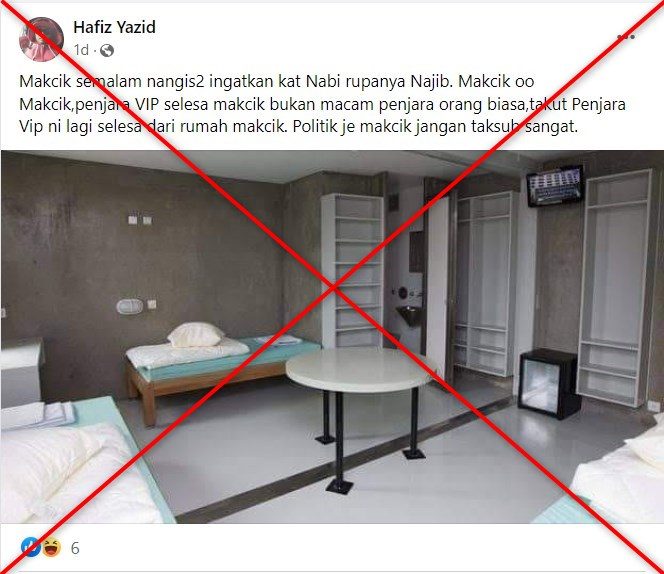 Photo of Swiss prison misrepresented as VIP cell where Malaysia's ex ...
