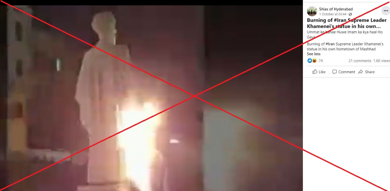Video shows protesters torching statue of late Iranian cleric, not ...