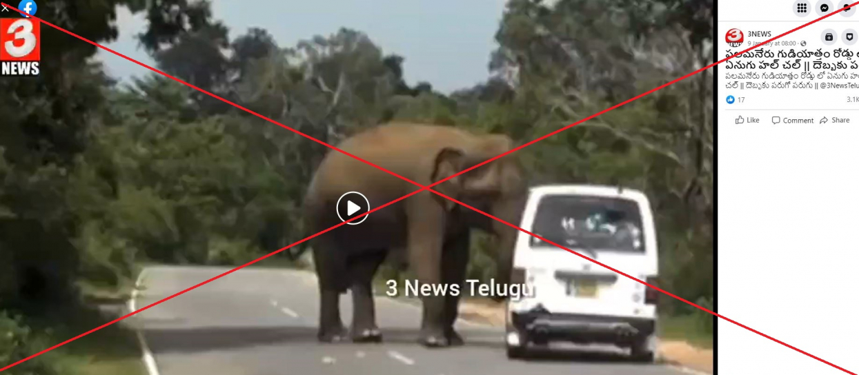 This video of an elephant attacking a vehicle is from Sri Lanka, not ...