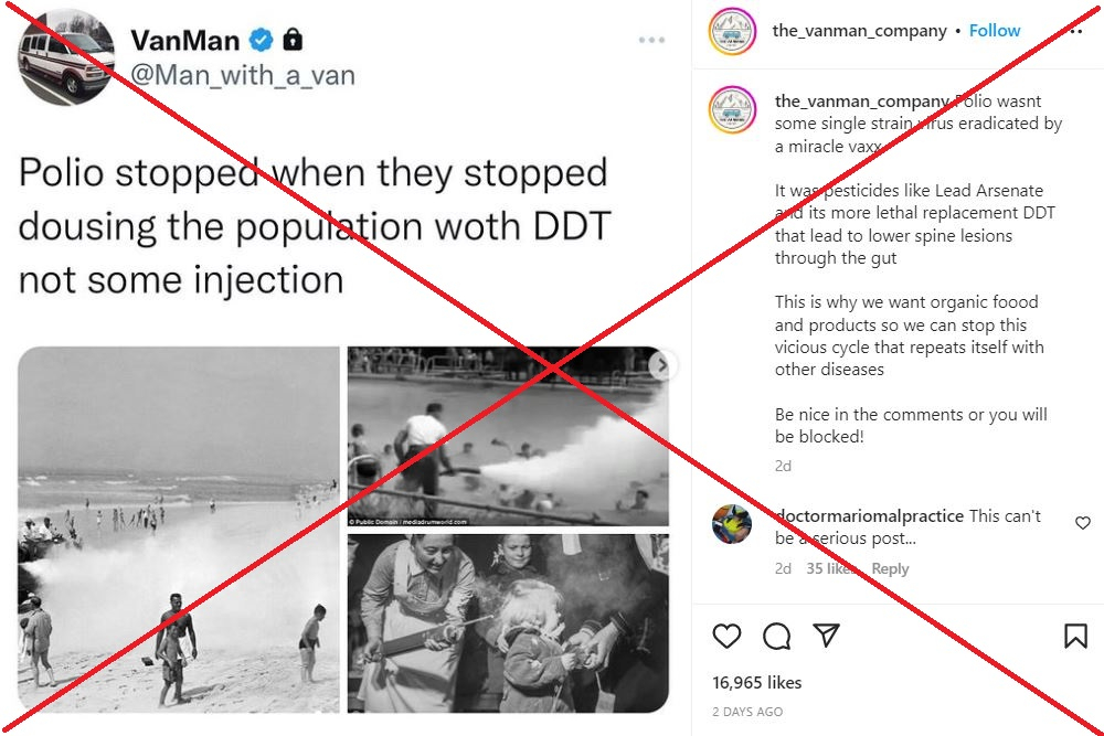 Polio is caused by virus, not DDT | Fact Check