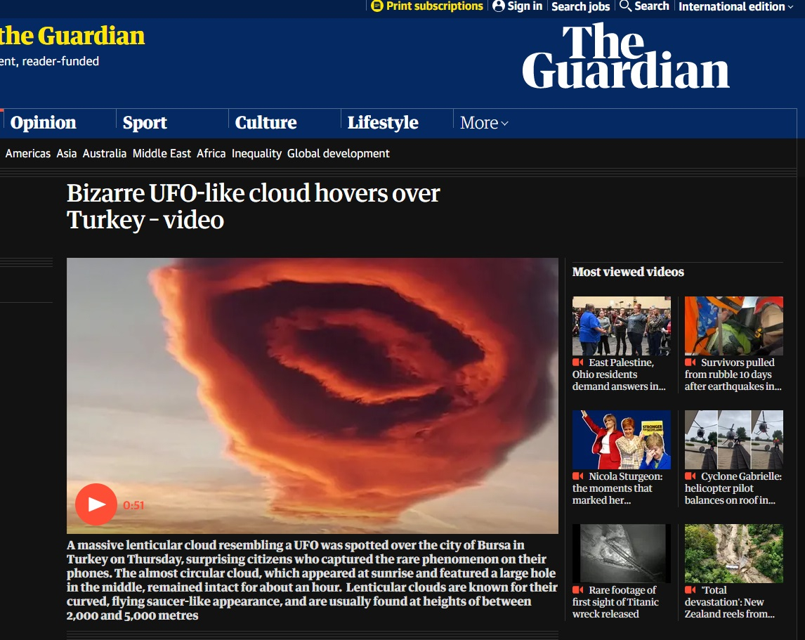 Strange cloud in Turkey not linked to earthquake or US HAARP project ...