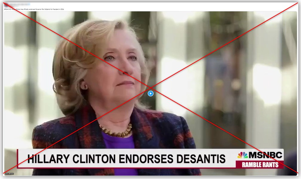 Deepfake of Hillary Clinton endorsing Ron DeSantis recirculates online ...