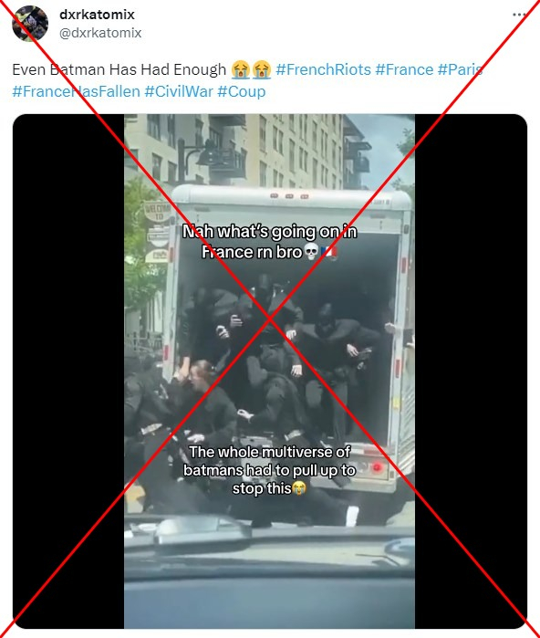 Batman videos falsely shared as France riot footage | Fact Check