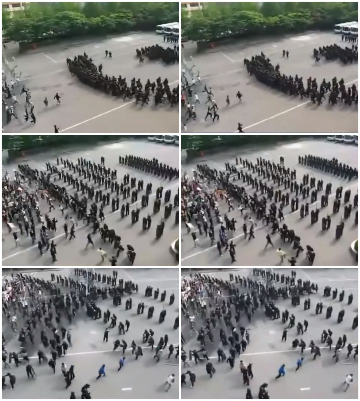 This is an old video of a training exercise by South Korean riot police ...