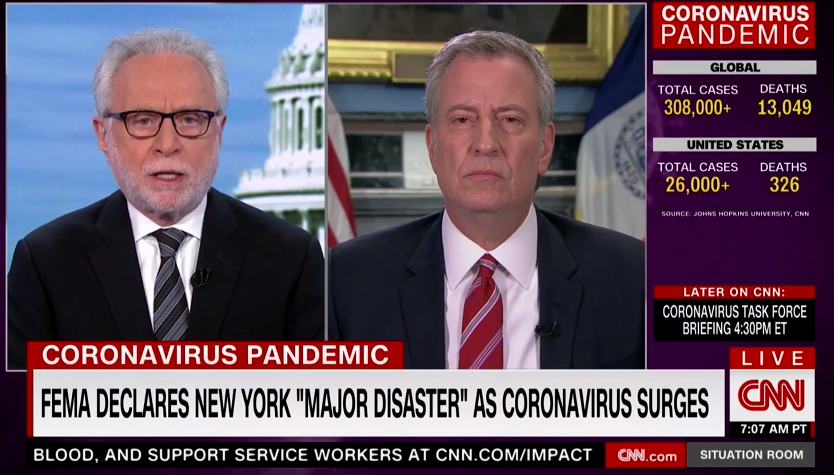 This fabricated headline was added to a screenshot of a CNN interview ...