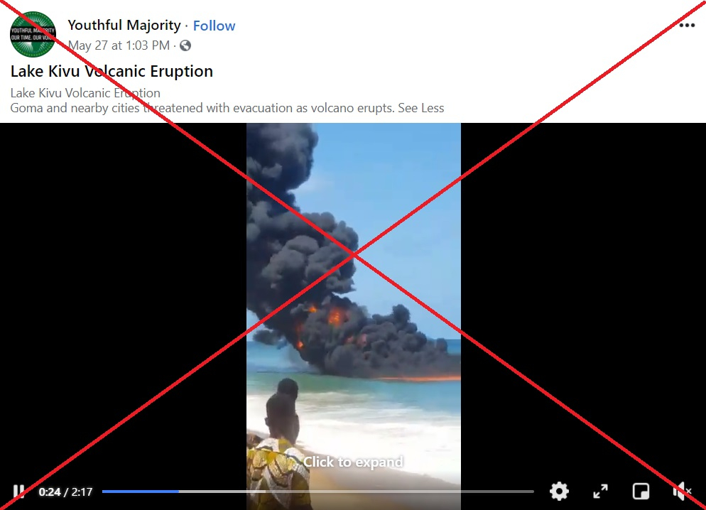 This video does not show a volcanic eruption in Lake Kivu – it was ...