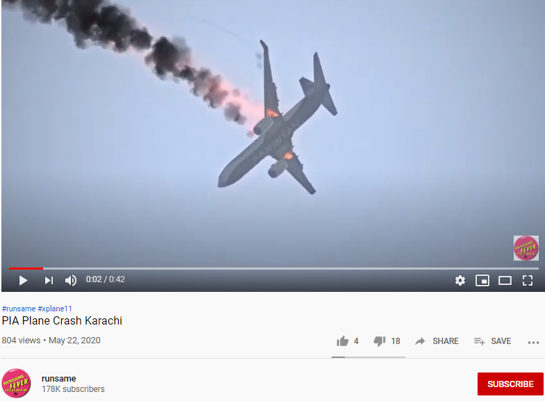 This video is a digital animation of a plane crash | Fact Check