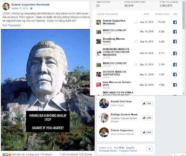 No, this statue of late Philippine dictator Marcos was not destroyed by ...