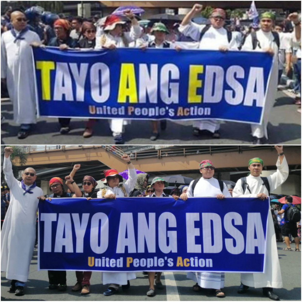 No, this photo does not show a banner criticising the 1986 Philippine ...