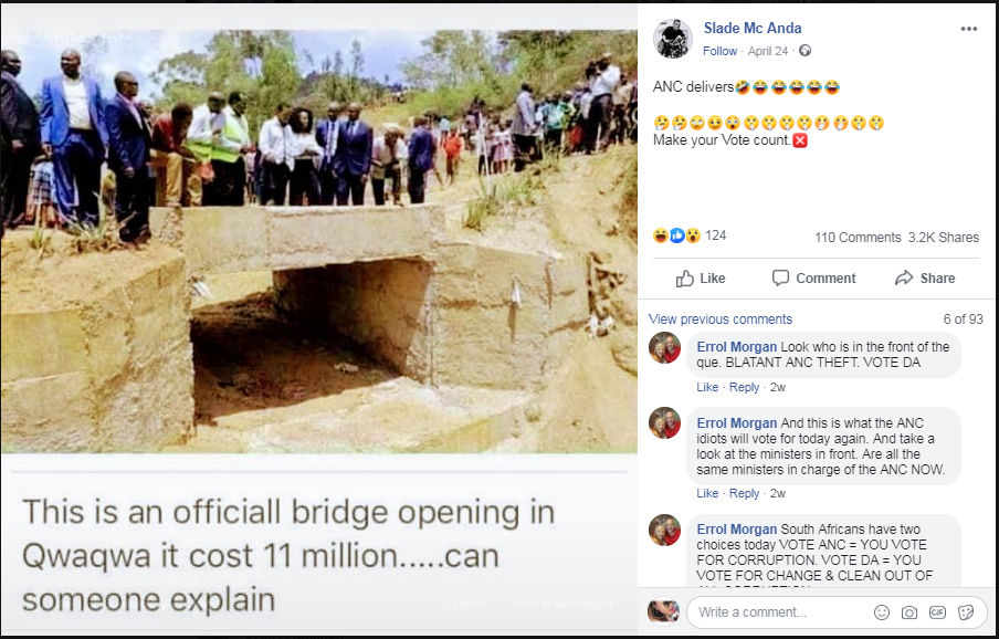 This bridge is in Kenya, not South Africa, and it did not cost 11 ...