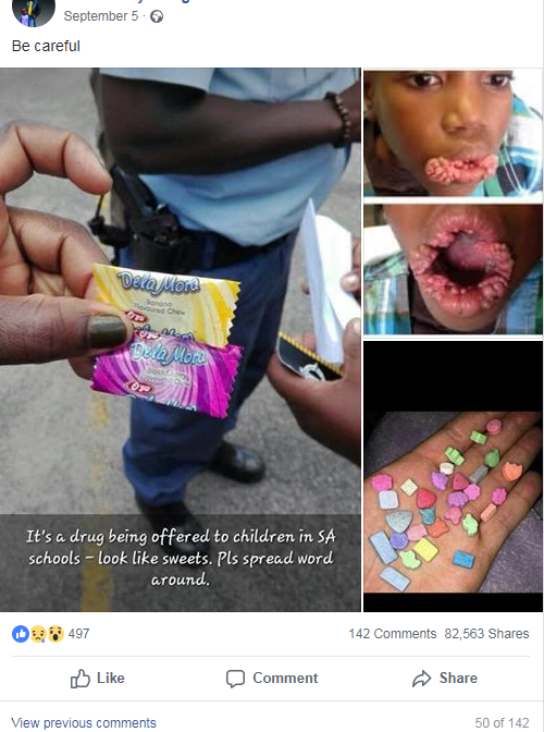 No, this image does not show the effects of drug-laced sweets on ...